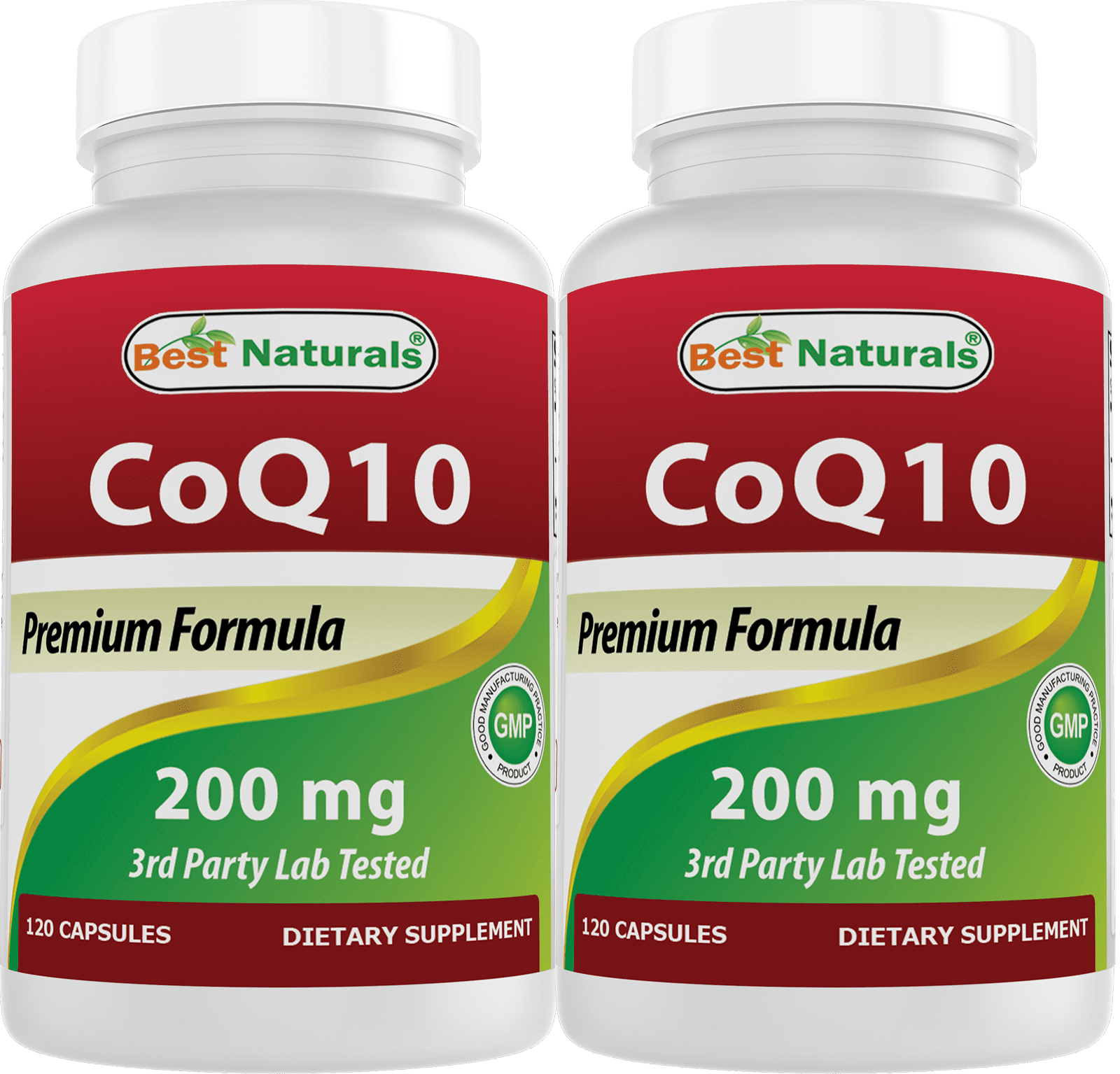 2 Pack Best Naturals COQ10 200 mg 120 Capsules - Walmart.com