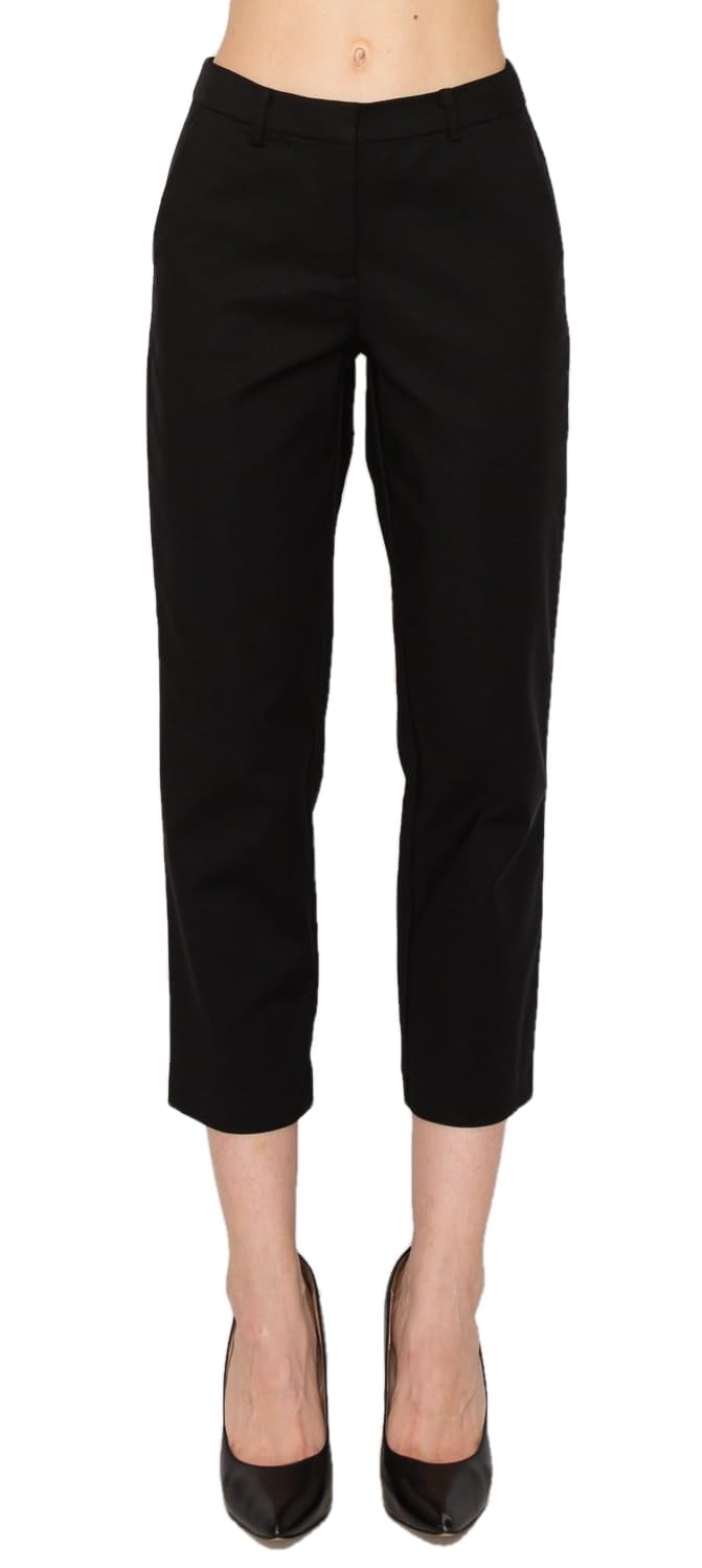 PAPERBRANCH Women's Work Dress Pants - Slim Cropped Modern Slacks ...