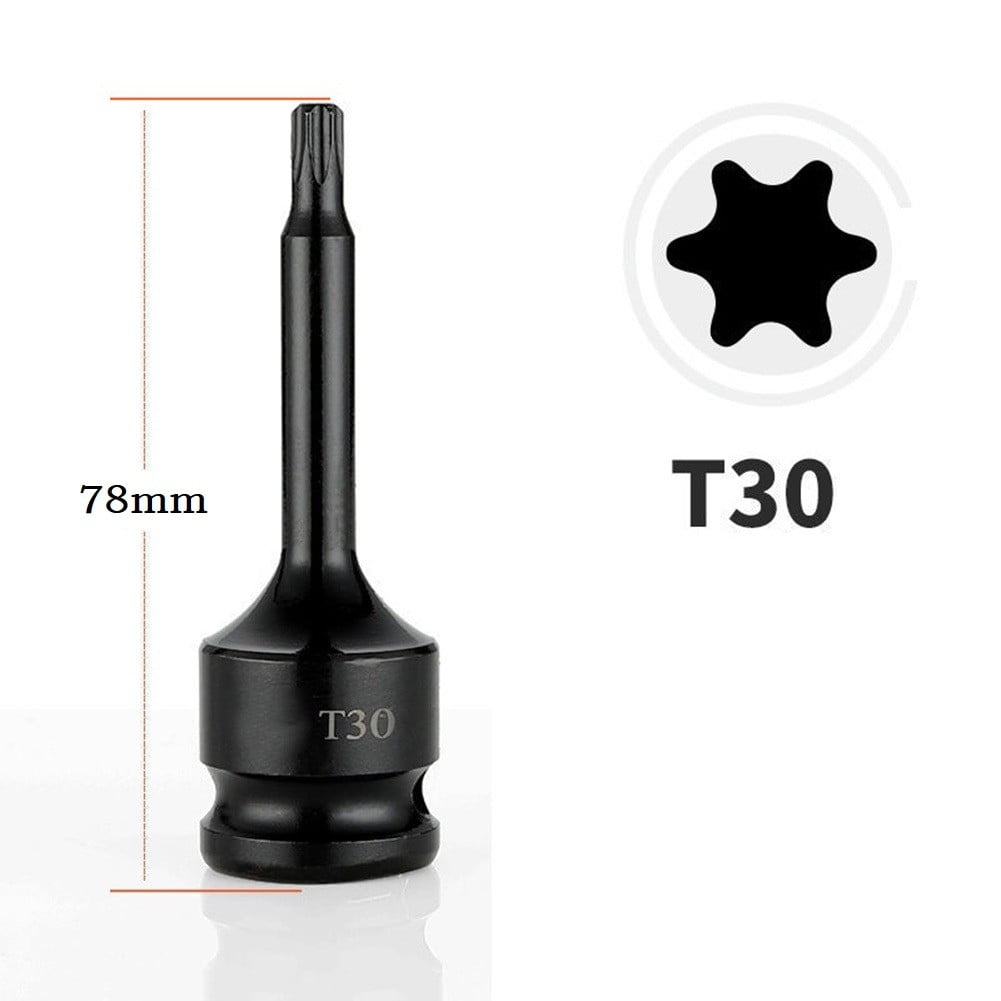 Fule 1PC 1/2inch Hex Torx Screwdriver Bit Impact Drive Socket Adapter Head T20-T100 - Walmart.com