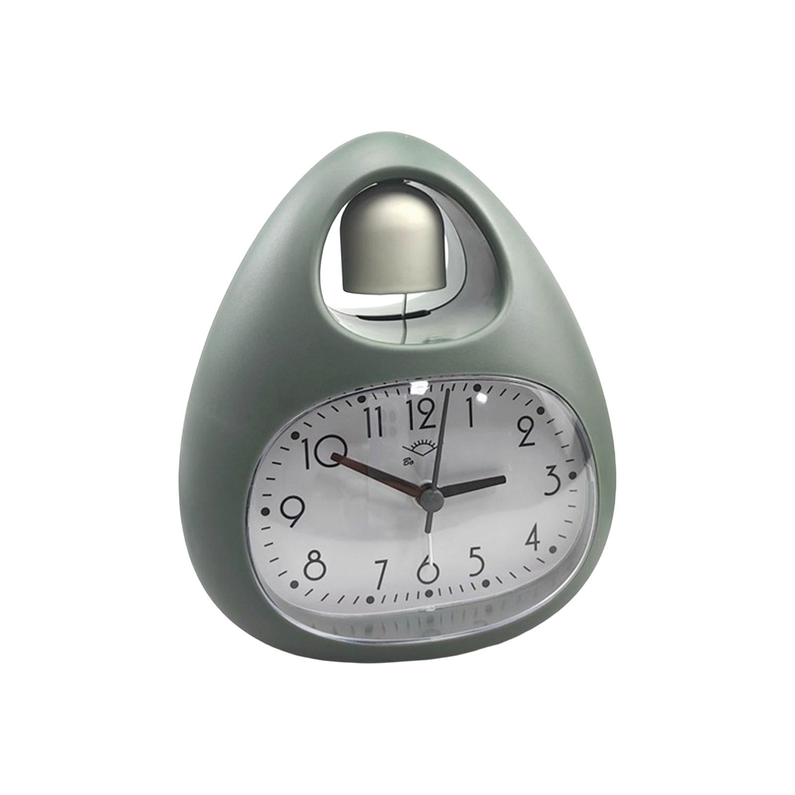 Desk Clock Egg Shaped with Nightlight Desktop Sculpture Silent Vintage ...