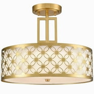 Mid Century Modern Gold Semi Flush Mount Ceiling Light 5-Light White ...