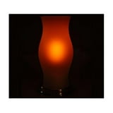 Battery Operated LED Hurricane Lamp with Frosted Glass Vase & Nickel ...
