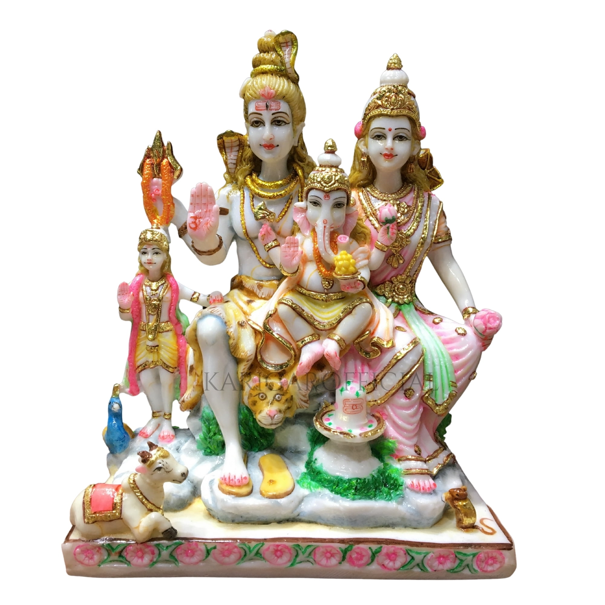 Shiva Parvati Ganesh Idol Shiv Parivar Murti Statue Sculpture Hindu ...