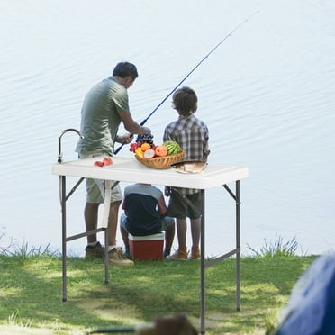 Gymax Portable Fishing Station: Outdoor Camping Fillet Table with ...