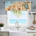 Kitchen Cafe Valance Curtain for Small Windows,Summer Sea Turtle Ocean ...