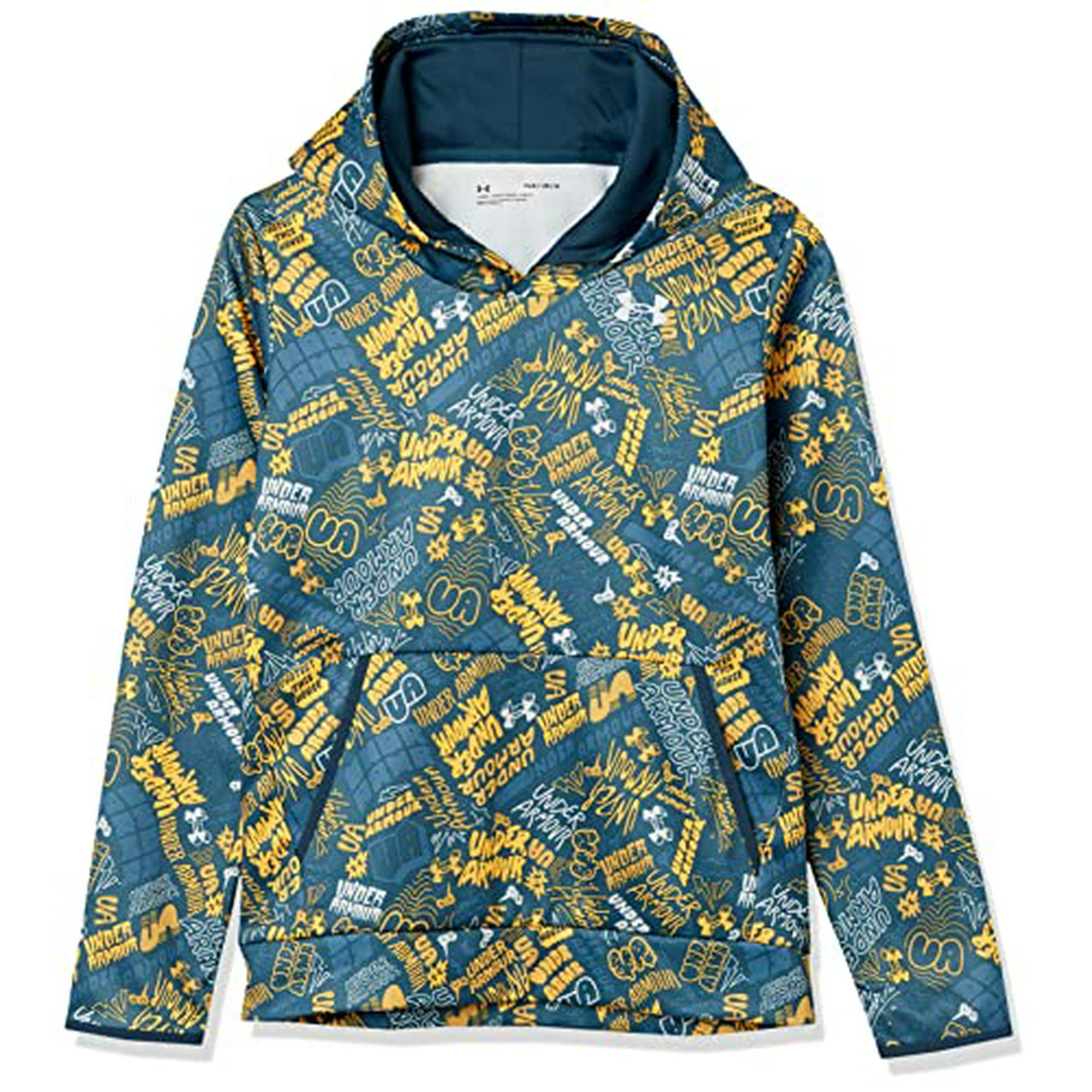 Under Armour Boys Armour Fleece Scribble Hoodie Blue Ysm