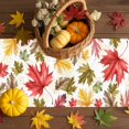 Burlap Table Runner 90 Inches Long,Fall Watercolor Maple Leaf Seamless ...