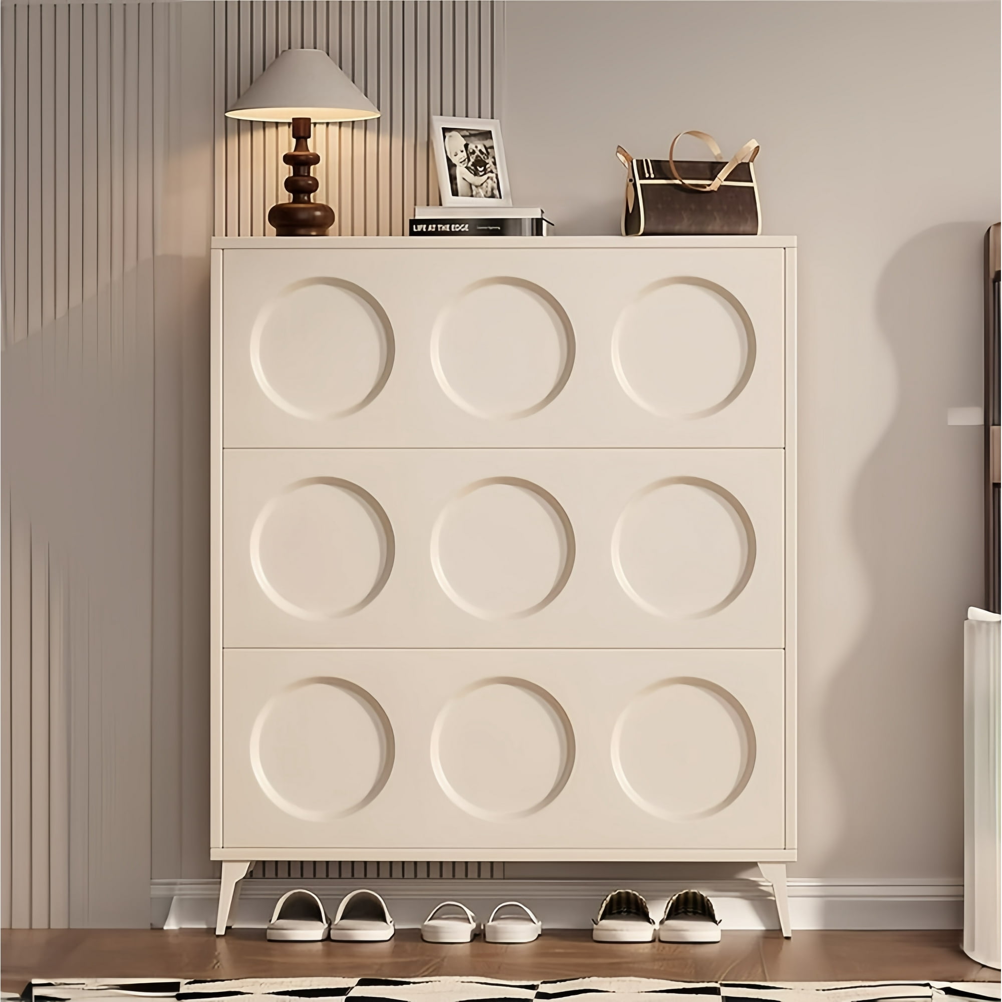 Click here for Galaxy Soce054 - Elegant French Cream 3 Flip-Down... prices