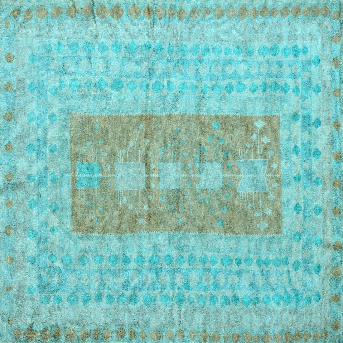 Ahgly Company Indoor Square Abstract Light Blue Modern Area Rugs, 7 ...