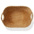 Casafield Large Boat Shaped Storage Basket, Handwoven Water Hyacinth ...