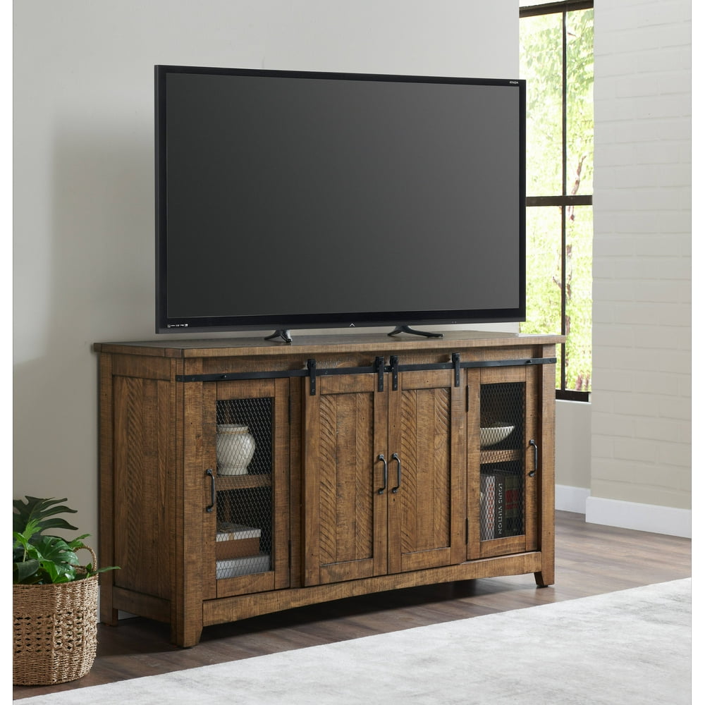 Martin Svensson Home Rustic Solid Wood TV Stand, Natural Finish ...