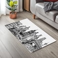 Abstract Door Mat 20x31.5 Inch Black and White Global Landmarks Modern ...