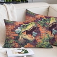 Dinosaur Brick Wall Throw Pillow Cover 20 x 36 Inch Decorative Pillow ...