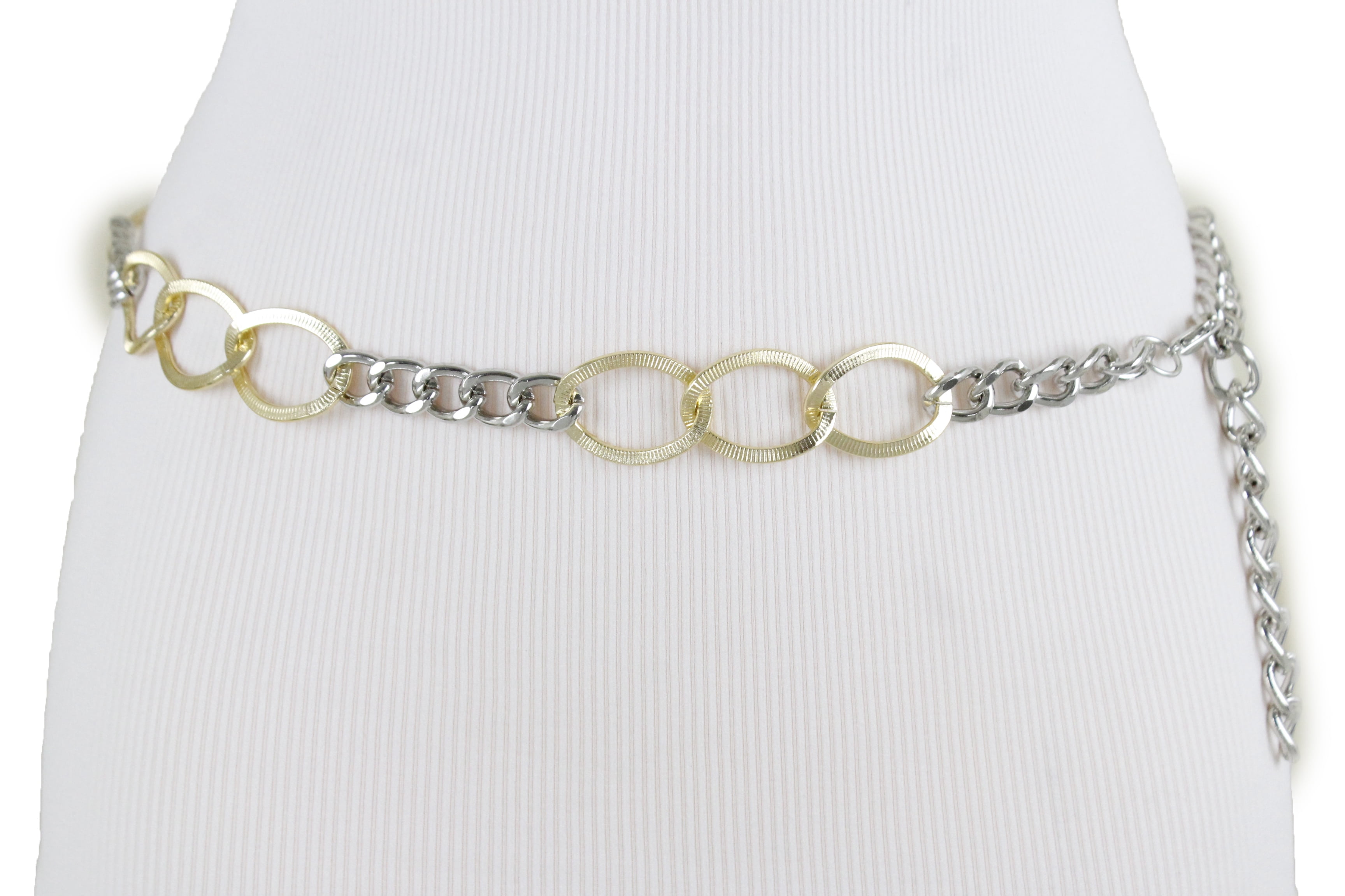 New Women Silver Metal Chain Gold Chunky Thick Links Bling Fashion Belt ...