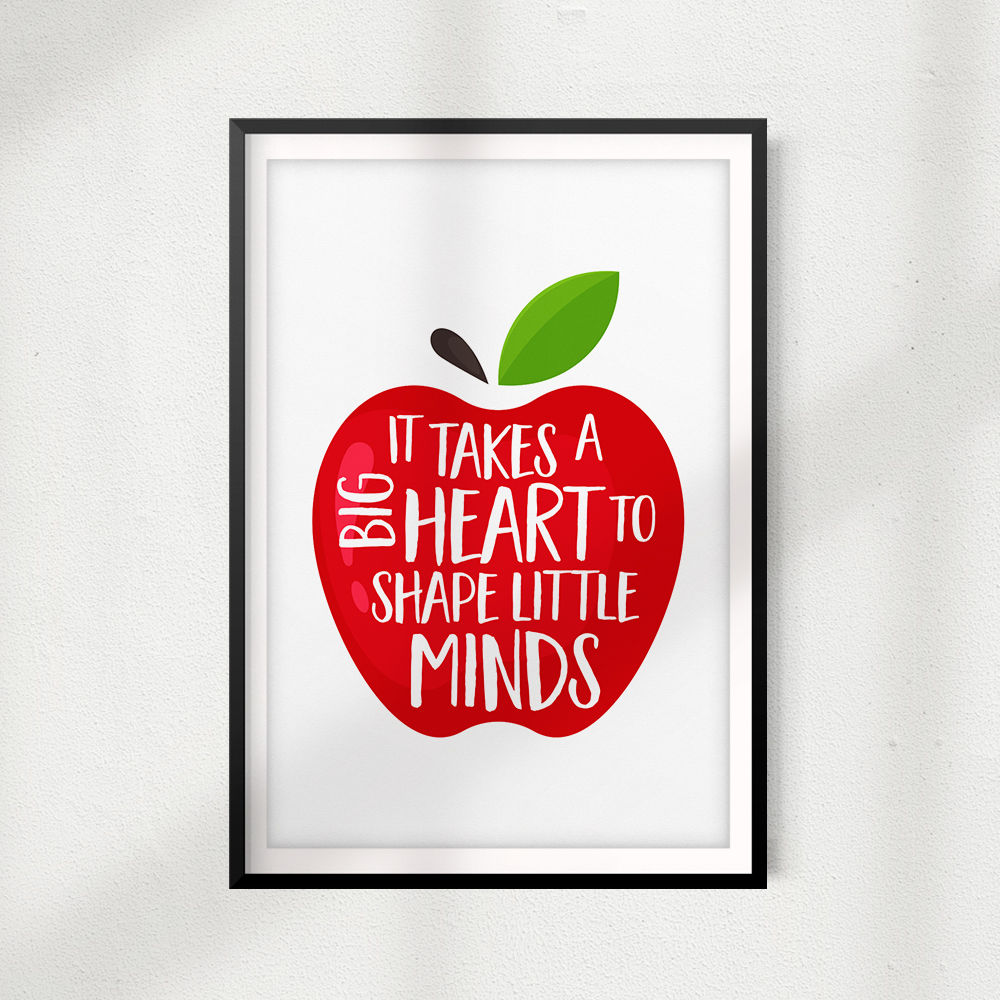 Signs ByLITA It Takes A Big Heart To Shape Little Minds 11" x 14 ...