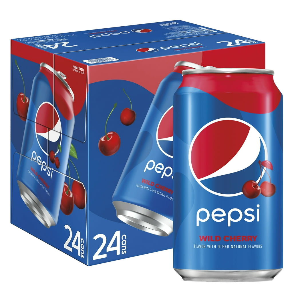 Pepsi Wild Cherry Soda, 12 Fl. Oz., 24 Pack - Walmart.com - Walmart.com