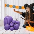 7 Piece Artificial Pumpkin Set with Metallic Detailing for Home ...