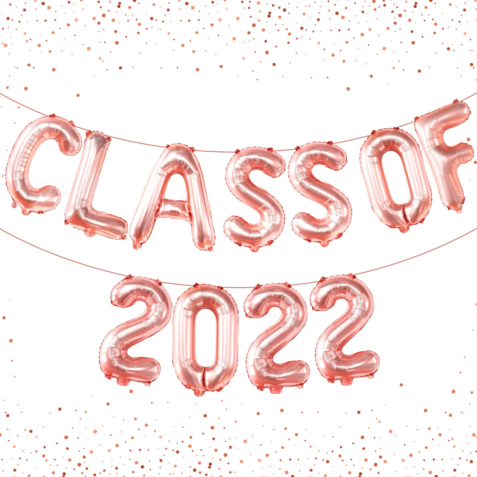 Rose Gold Class of 2022 Balloons - 16 Inch Graduation 2022 Balloons ...