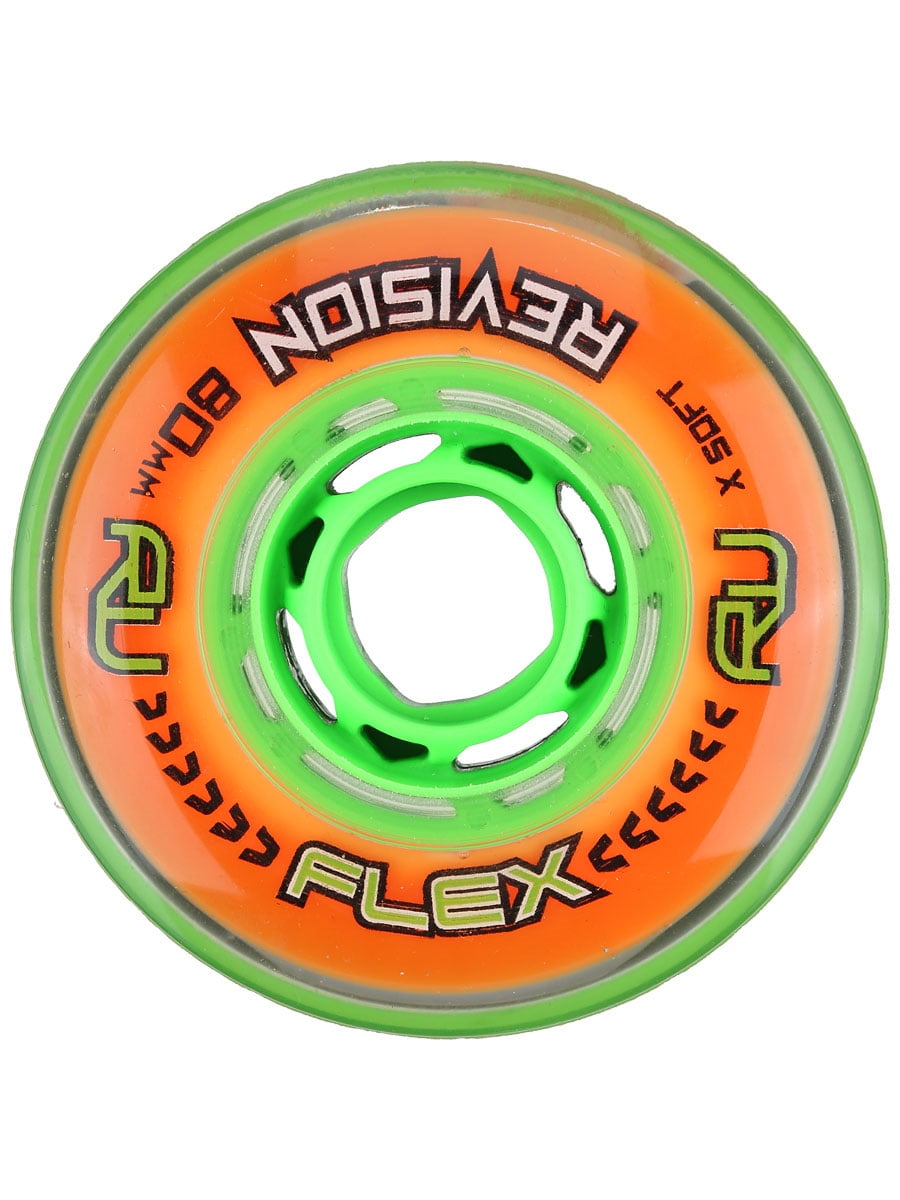 Revision Wheel Inline Roller Hockey Flex XS Orange/Green 76mm 76A ...