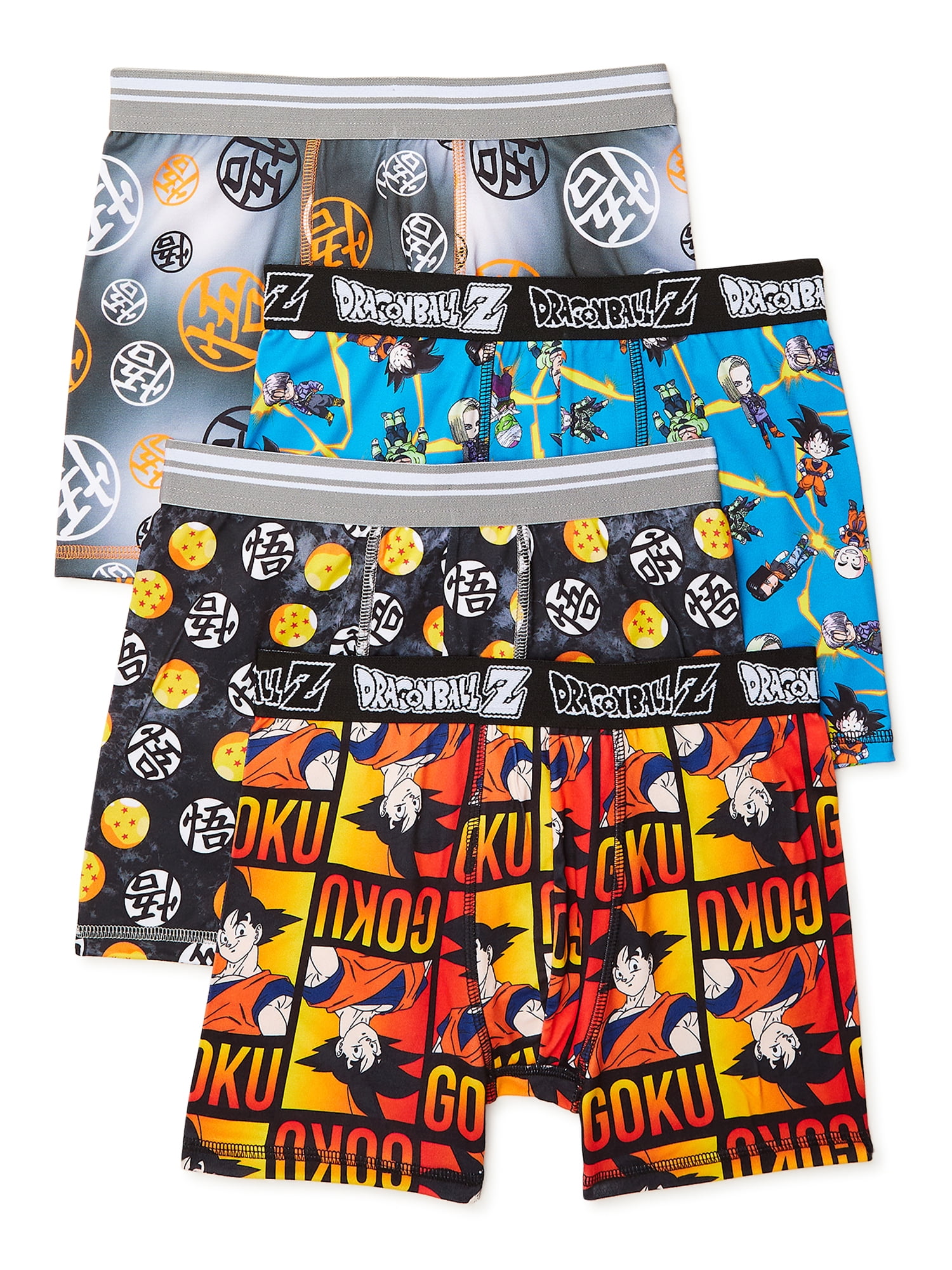 Dragon Ball Z Boys Allover Print Boxer Briefs, 4-Pack, Sizes XS-XL ...