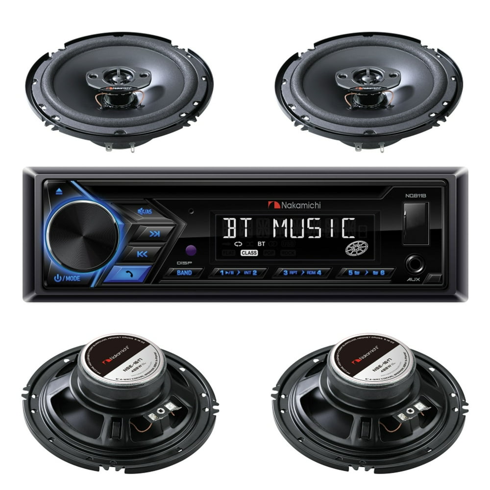 Nakamichi NM-NRS8627 Single-DIN IN-Dash CD Car Audio System Package ...