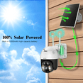 OHWOAI Solar Security Camera, 360° PTZ, 10000mAh Battery, WiFi, AI ...