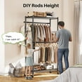 HOKEEPER Heavy Duty 38"x22"x75" Double Hanging Wire Garment Rack with ...