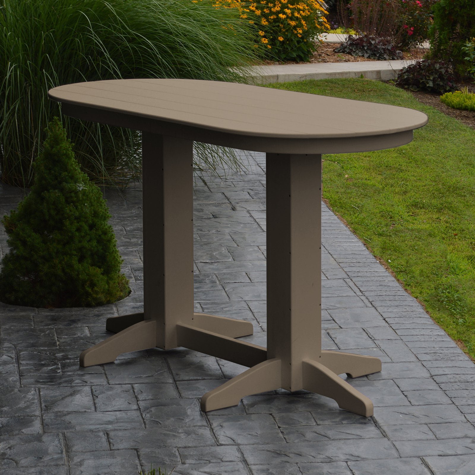 A & L Furniture Poly 72 x 33 in. Oval Bar Height Table - Walmart.com