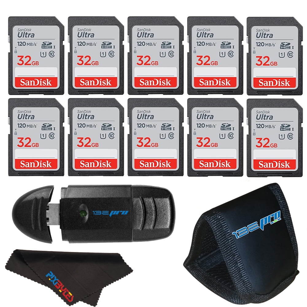 SanDisk 32GB Ultra SD Memory Card (10 Pack) SDHC UHS-I Card 120MB/s Class 10 (SDSDUN4-032G-GN6IN ...