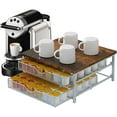 2 Tier Coffee Pod Storage Rack Dispenser 72 K Cup Organizer Drawer ...