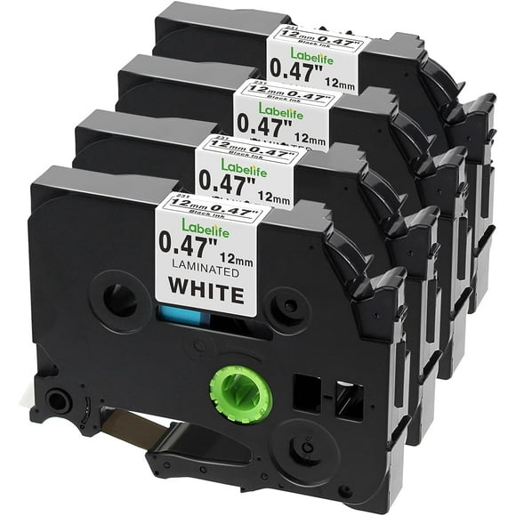 12mm 47 Laminated White Tz Tape