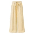 Cagogo Women Plus Size Striped Wide Leg Palazzo Pants Elastic Waist ...