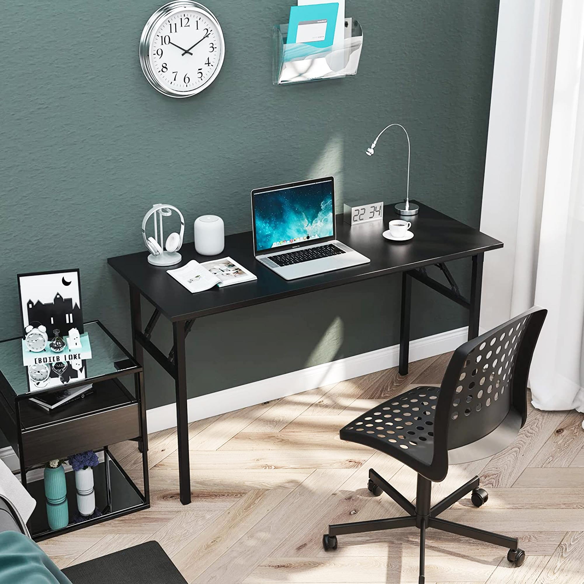 Wellynap 47" Folding Computer Desk, Multi-Functional Standing Desk ...