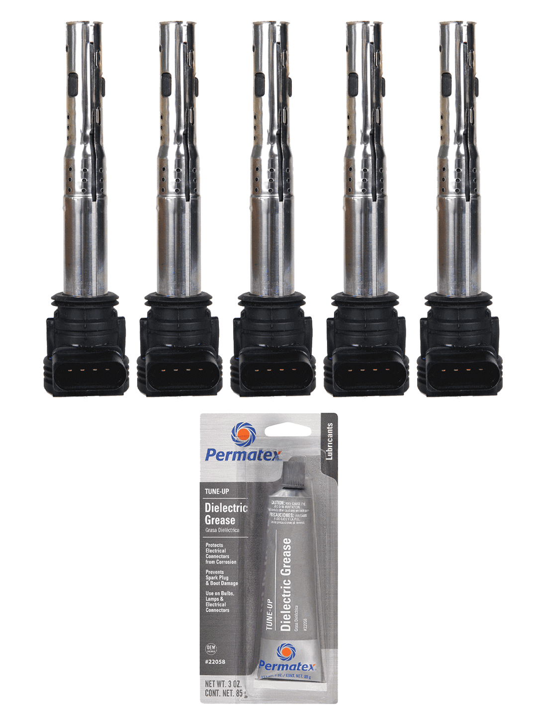 Set of 5 ISA Ignition Coils and Tune Up Grease Compatible with 2006 ...