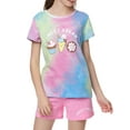 Beezizac 2-Piece Girls Pajama Set Summer Sleepover Tie Dye Short PJS ...