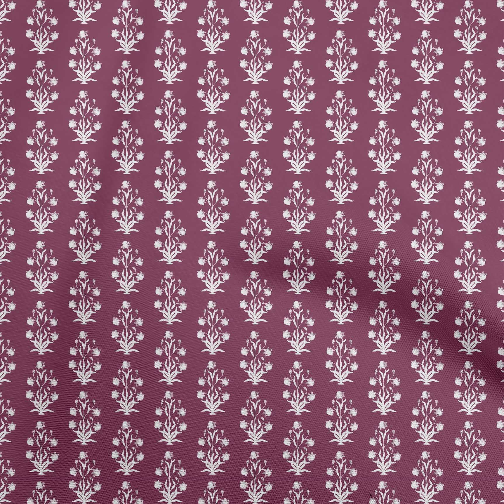 oneOone Viscose Chiffon Magenta Fabric Asian Block Print Fabric For ...