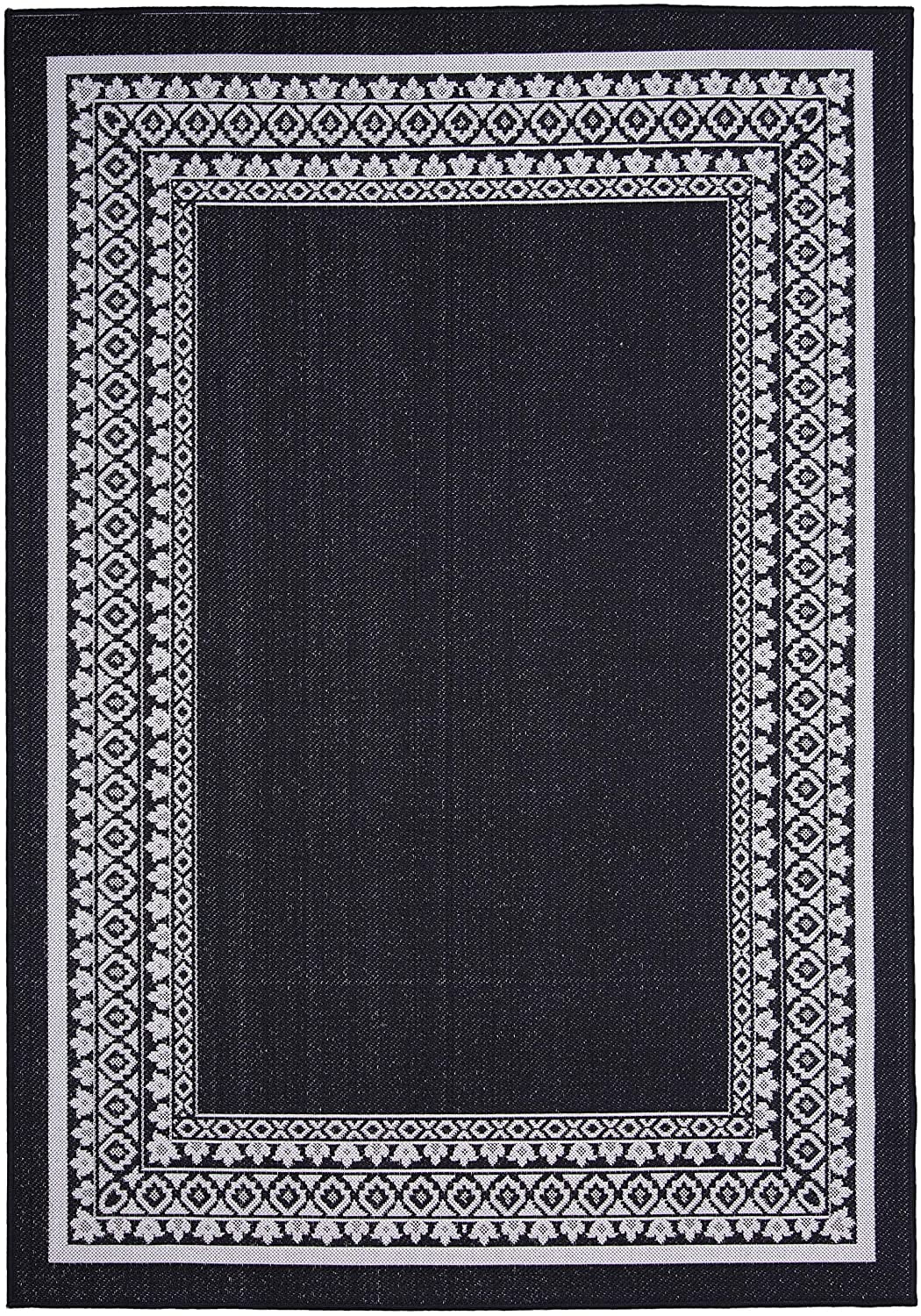 Classic Border Rug - 2 ft. x 3 ft., Black, Indoor/Outdoor Decor Accent ...