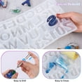182pcs Reversed Alphabet Silicone Resin Casting Molds Kit, EEEkit ...