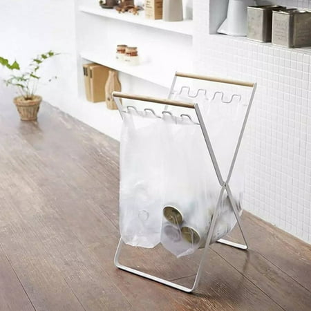 Nordic Folding Iron Garbage Rack Kitchen Living Room Trash Bag Rack ...