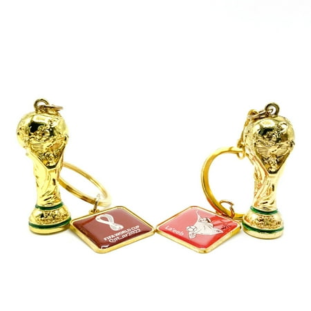 JOYWE 2PCS 2022 FIFA World Cup 3D Trophy Keychain, Qatar Hercule Cup ...