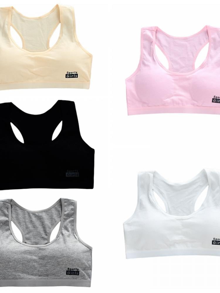 AMERTEER 5 Pack Gift Girl Bra Teen Crop Top Underwear Vest Racerback ...