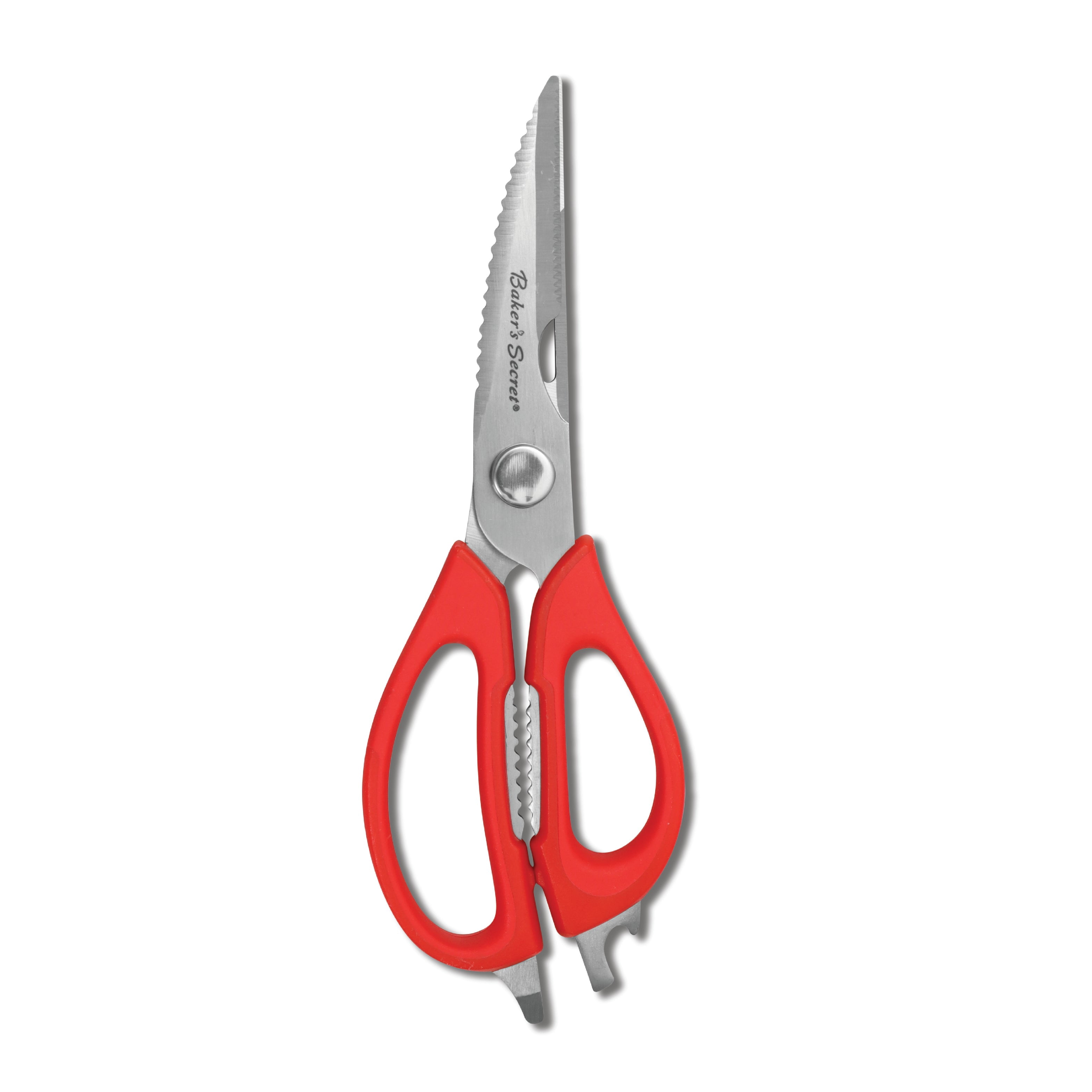 Baker's Secret Stainless Steel Kitchen Scissors 8.5" Red - Walmart.com
