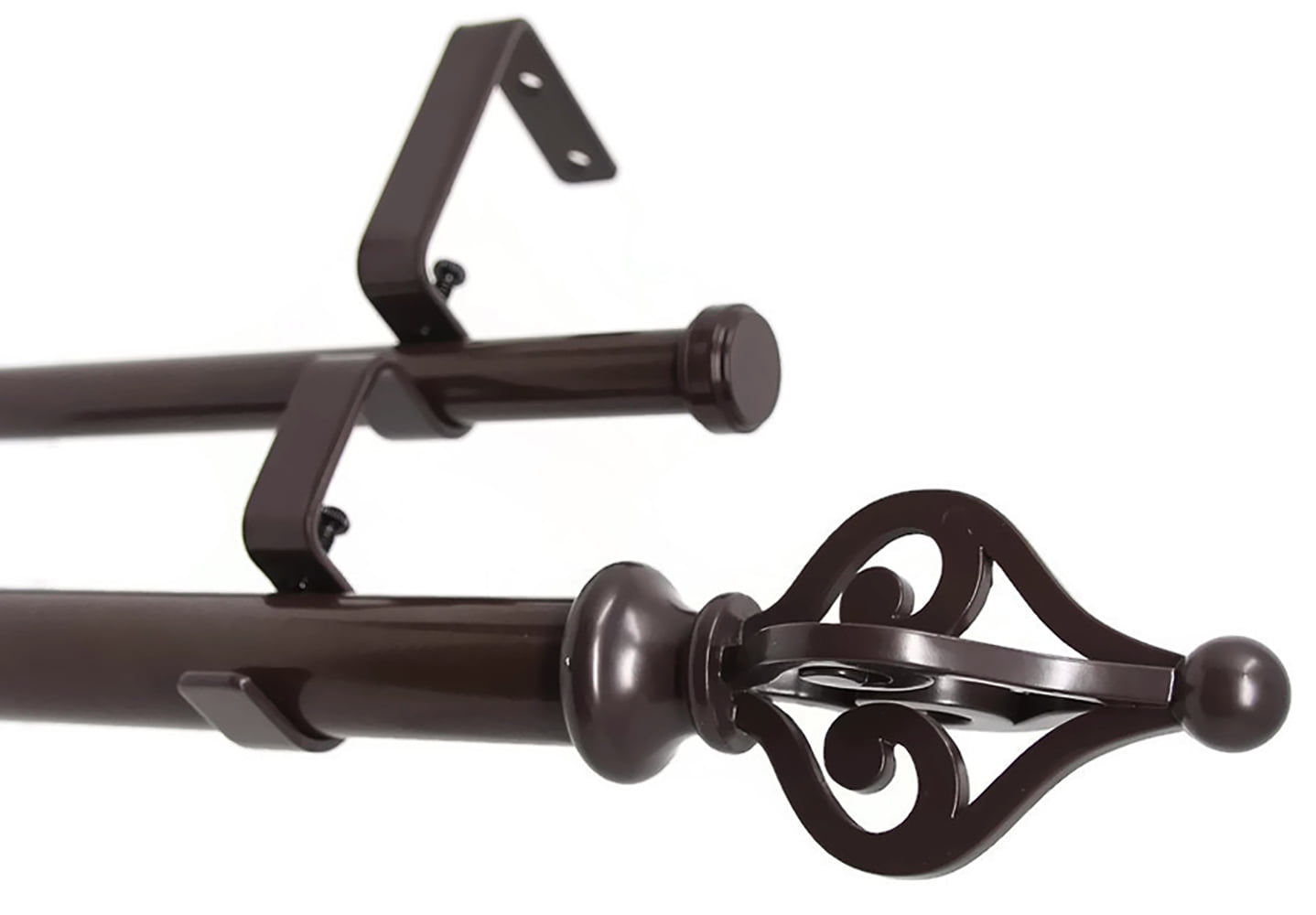 Urbanest Portia Manhattan 1" 5/8" Double Drapery Curtain Window Rod Set ...