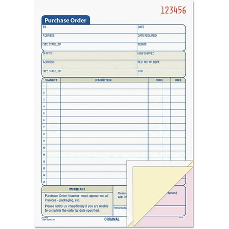 TOPS Purchase Order, Carbonless Triplicate, 5.5 x 7.875 Inches, 50 Sets ...