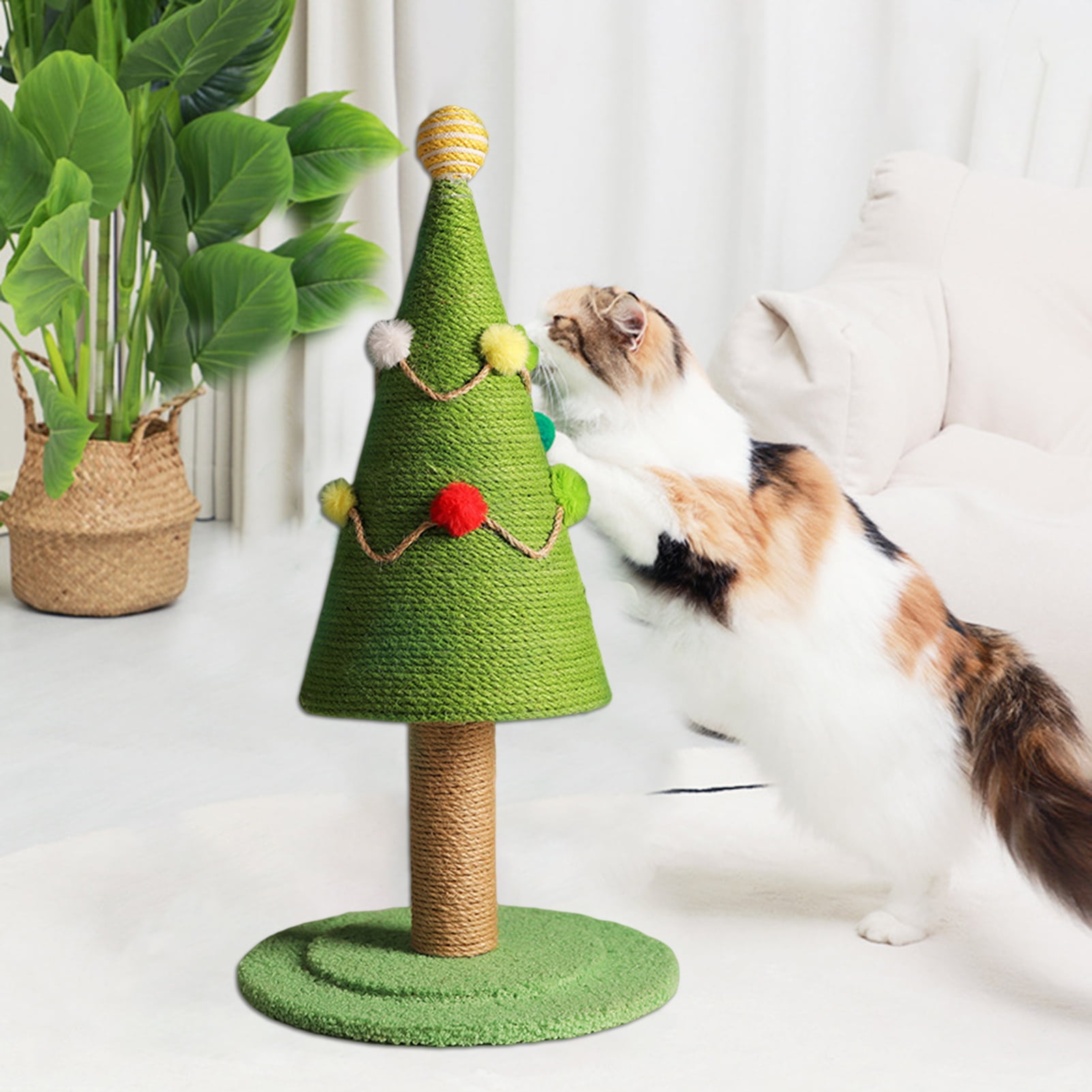 NUZYZ Cat climbing frame Christmas tree natural sisal cat scratching ...