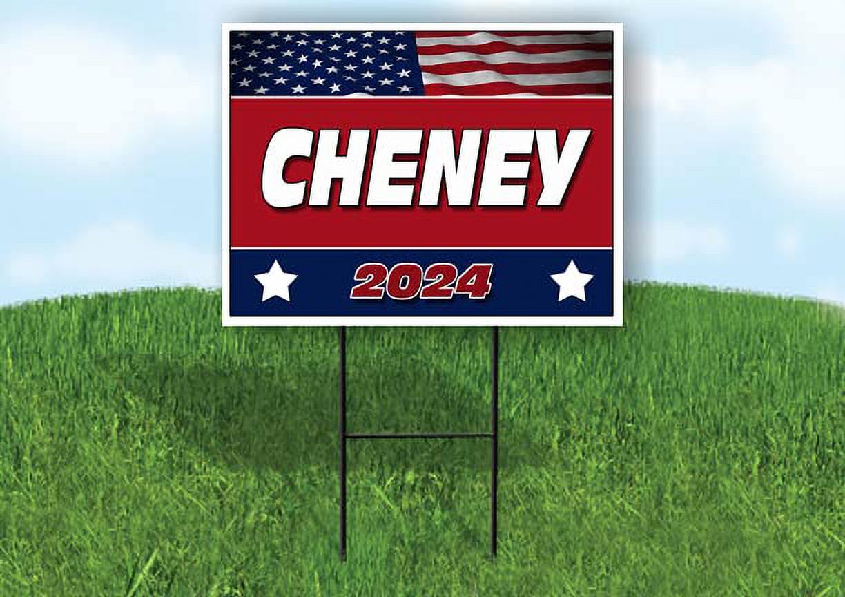 CHENEY FLAG RED 2024 18inx24in Yard Road Sign w/ Stand, Single Sided ...