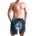 Blue Lace Symmetrical Pattern Men's Swim Trunks Beach Shorts Bathing ...