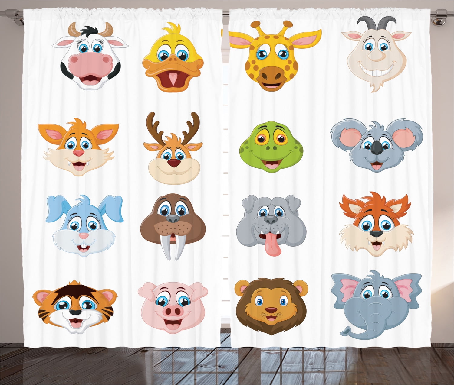 Cartoon Decor Curtains 2 Panels Set, Cartoon Comic Design of Collection ...