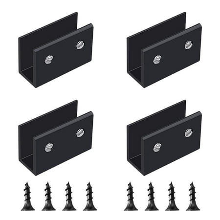 UFURMATE Glass Clamp, 4Pcs Adjustable Rectangle Glass Shelf Brackets ...