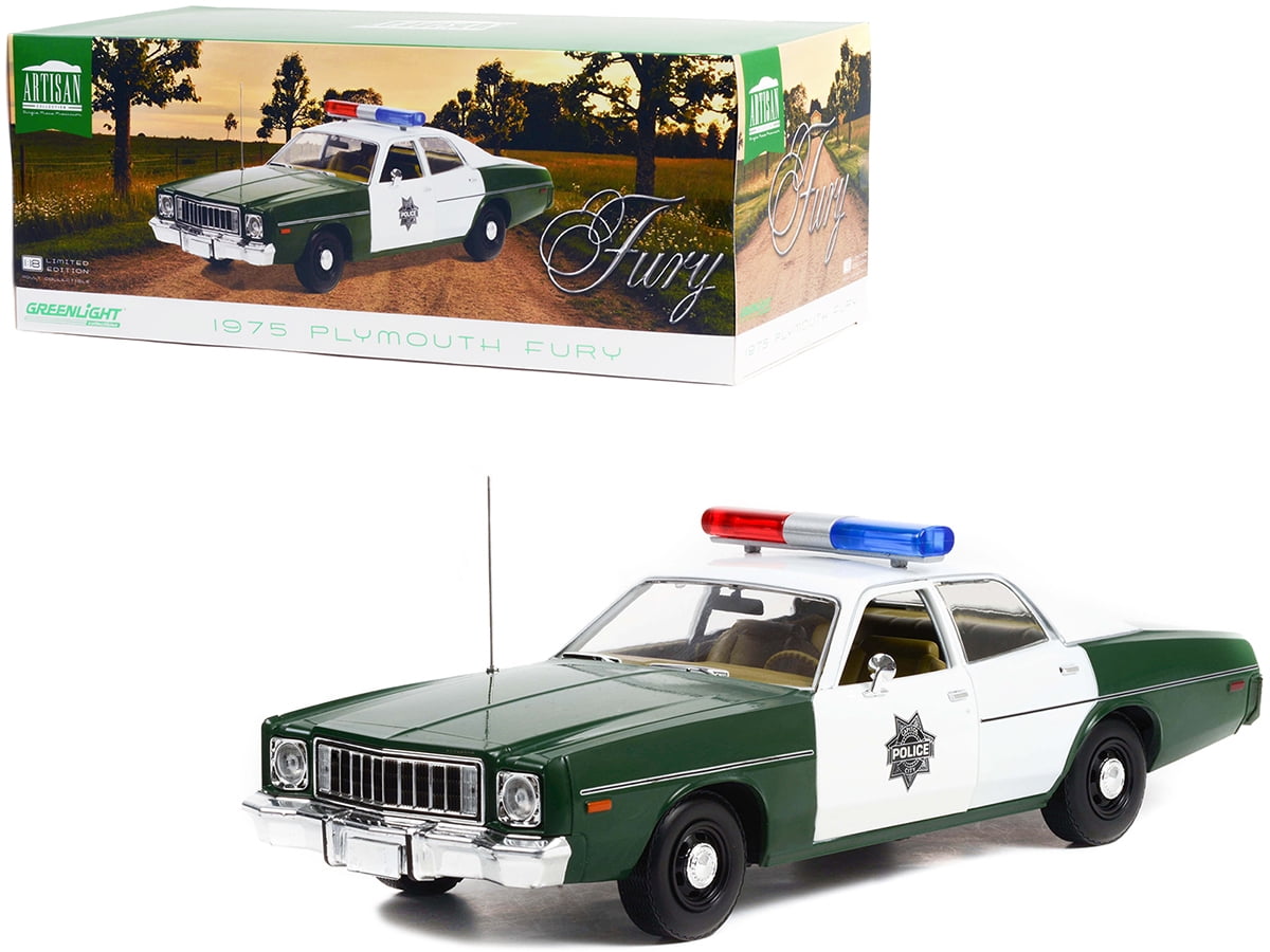 Diecast 1975 Plymouth Fury Green and White "Capitol City Police" 1/18 ...